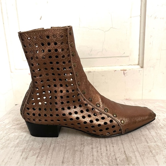 Rachel Comey | Shoes | Rachel Comey Metallic Bronze Studded Booties ...
